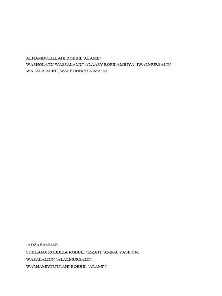 Teks Doa Apel Pagi | PDF