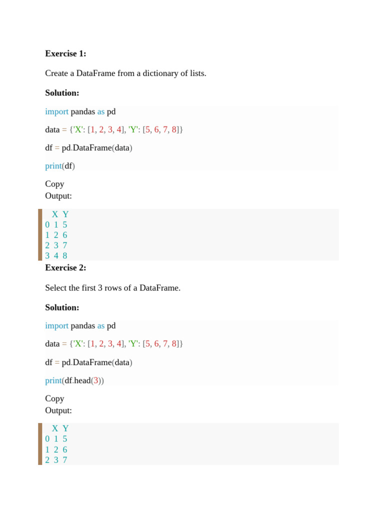 Unit5-Pandas 100 Ques-Ans | PDF | Data Analysis | Computer Programming