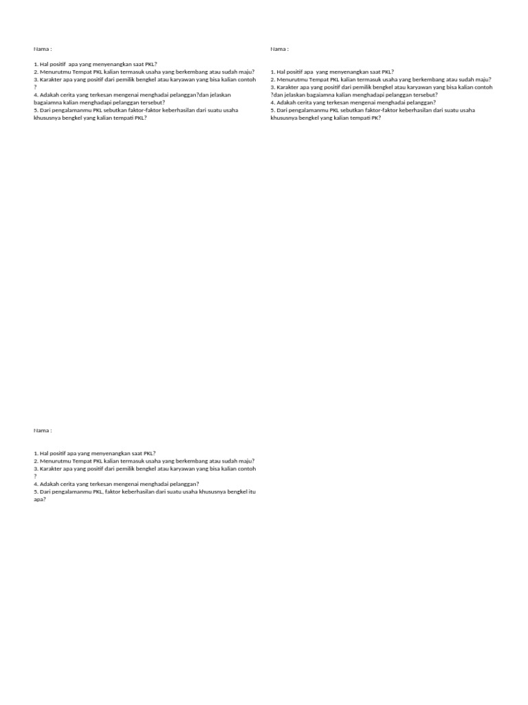 Pengalaman PKL | PDF