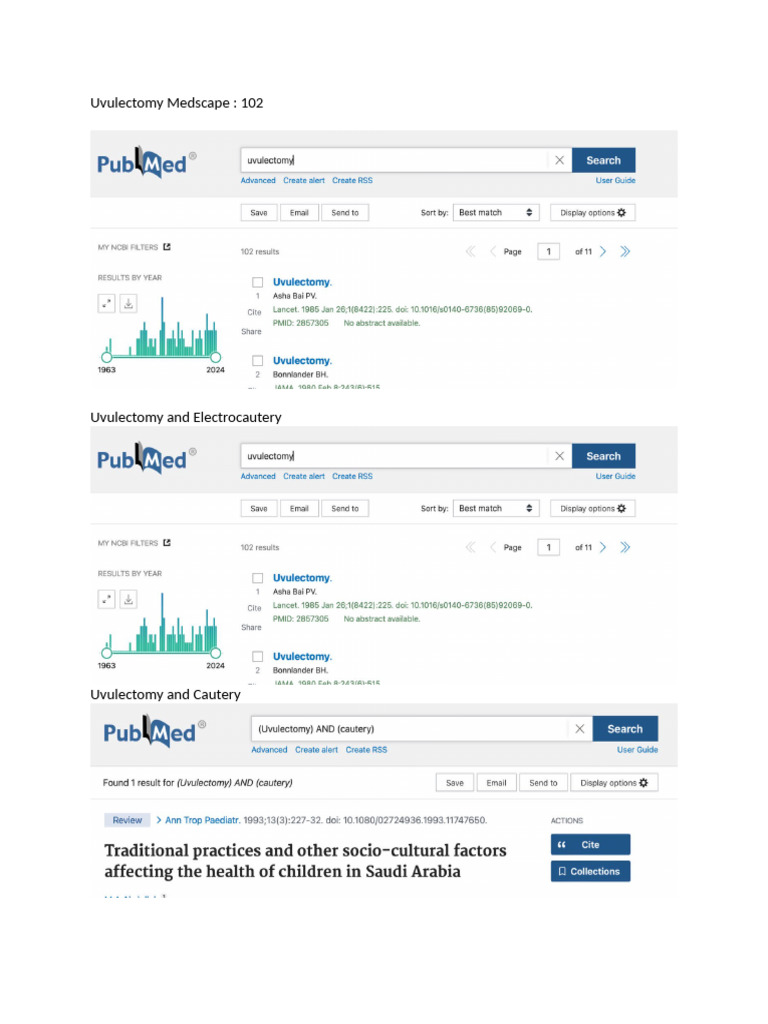 Database Search Uvulectomy | PDF