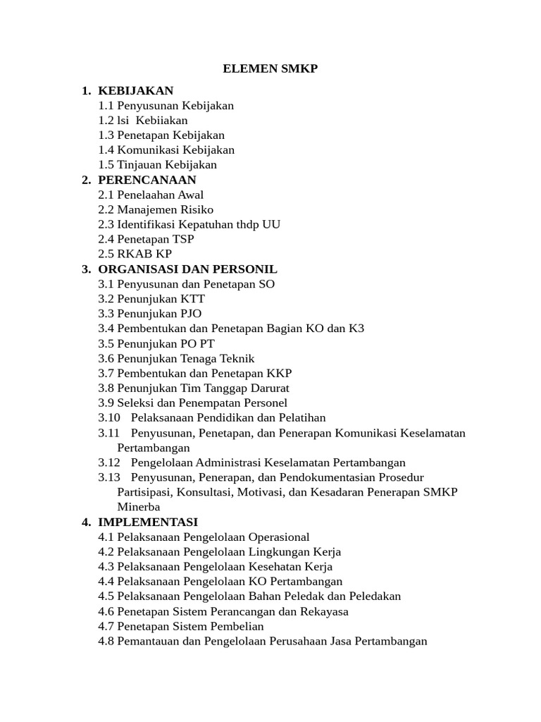Elemen SMKP | PDF