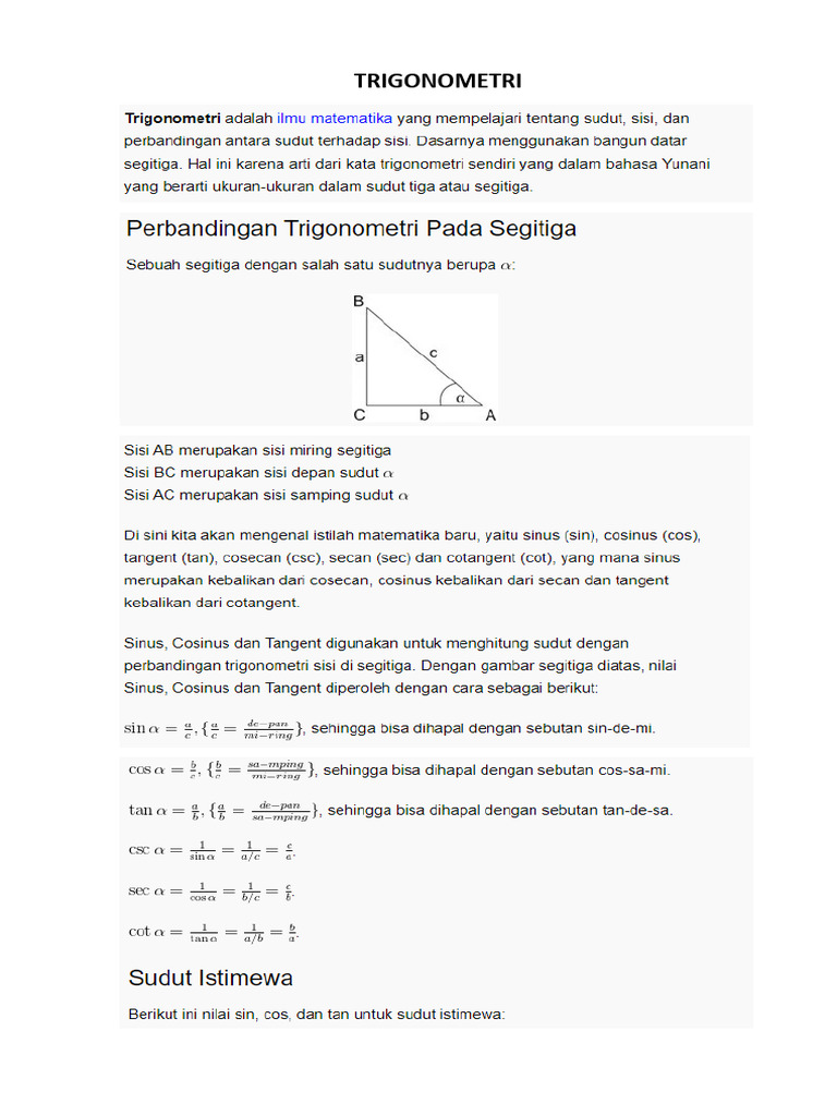 Trigonometri 1 | PDF