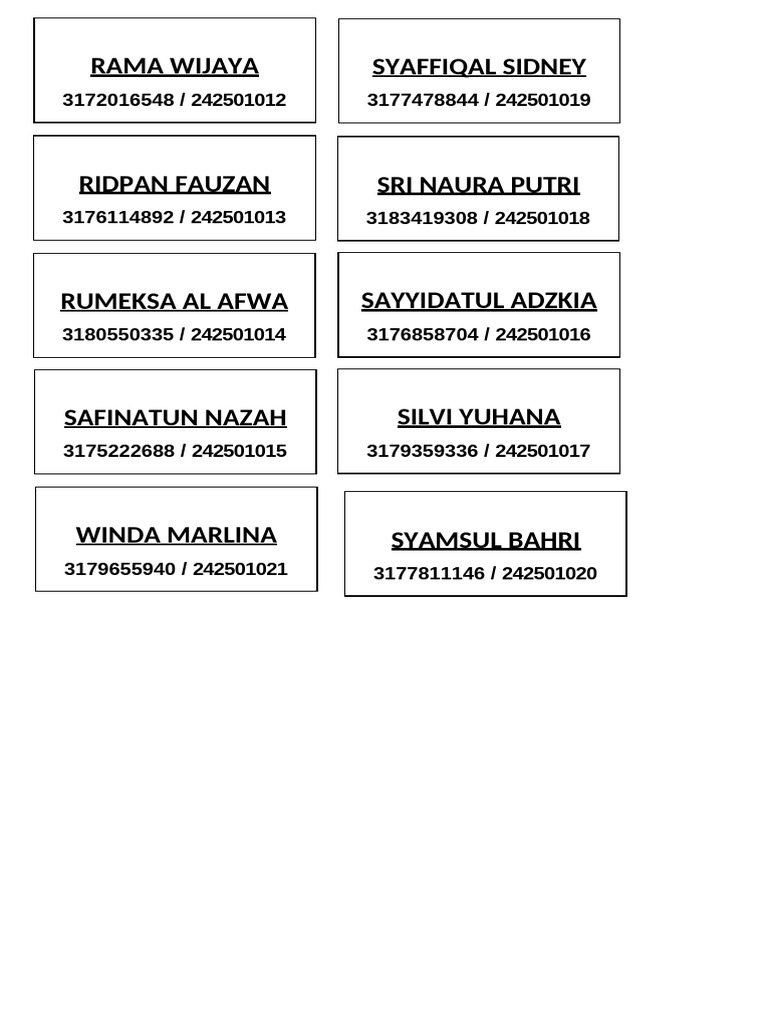 Cover Nama Rapot | PDF