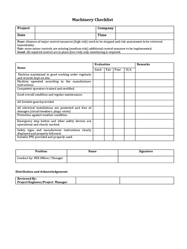 Machinery Safety Audit Guide | PDF