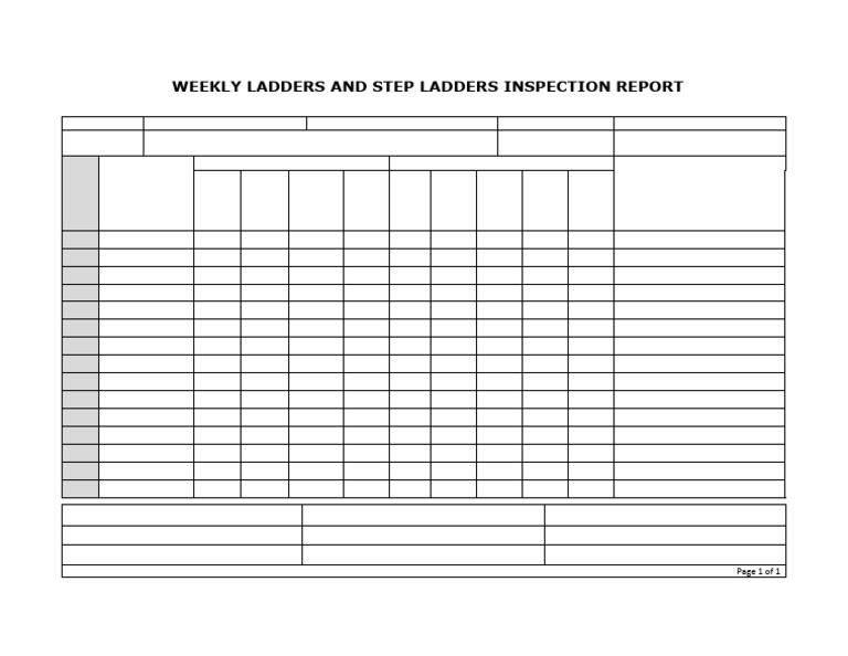 Weekly Ladders and Step Ladders Inspection Report | PDF