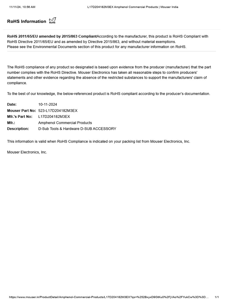 5-0015-02 Rohs | PDF