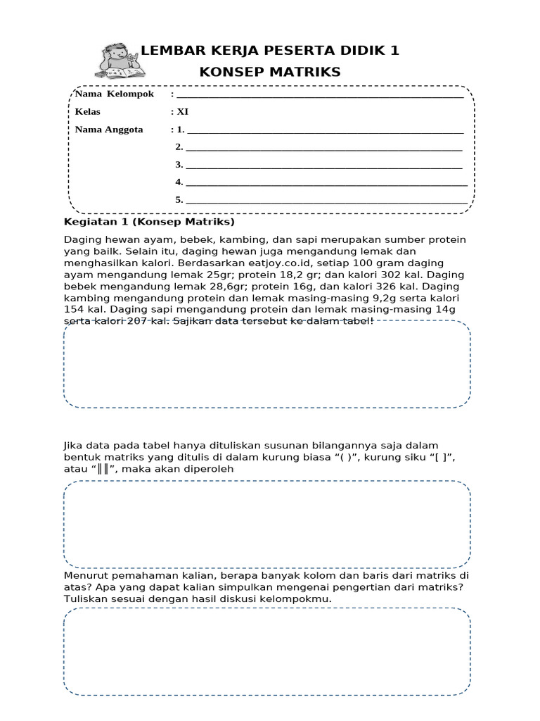 LKPD Matriks 1 | PDF