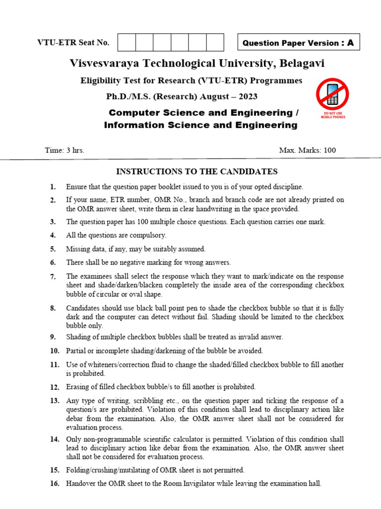 PHD Vtu Etr 2023 QP | PDF | Statistics | Regression Analysis