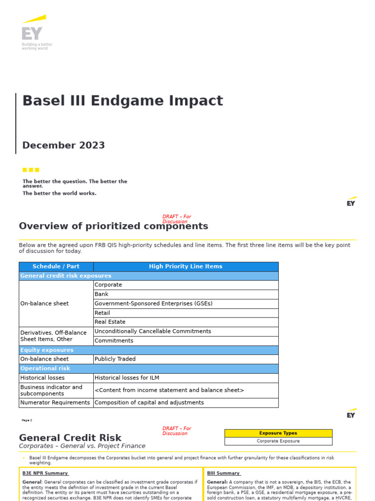 Basel III Endgame Credit Risk Overview | PDF | Banks | Loans