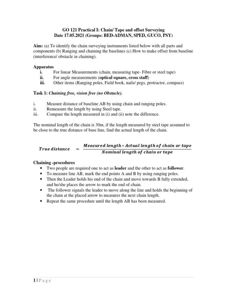 Chain Surveying Practical Guide | PDF | Surveying