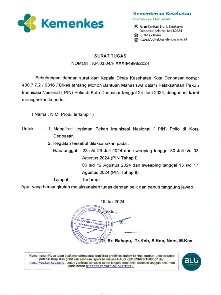 Surat Dispensiasi - Kimia Klinik 2 (Praktikum) - HbA1c Dan TTGO | PDF