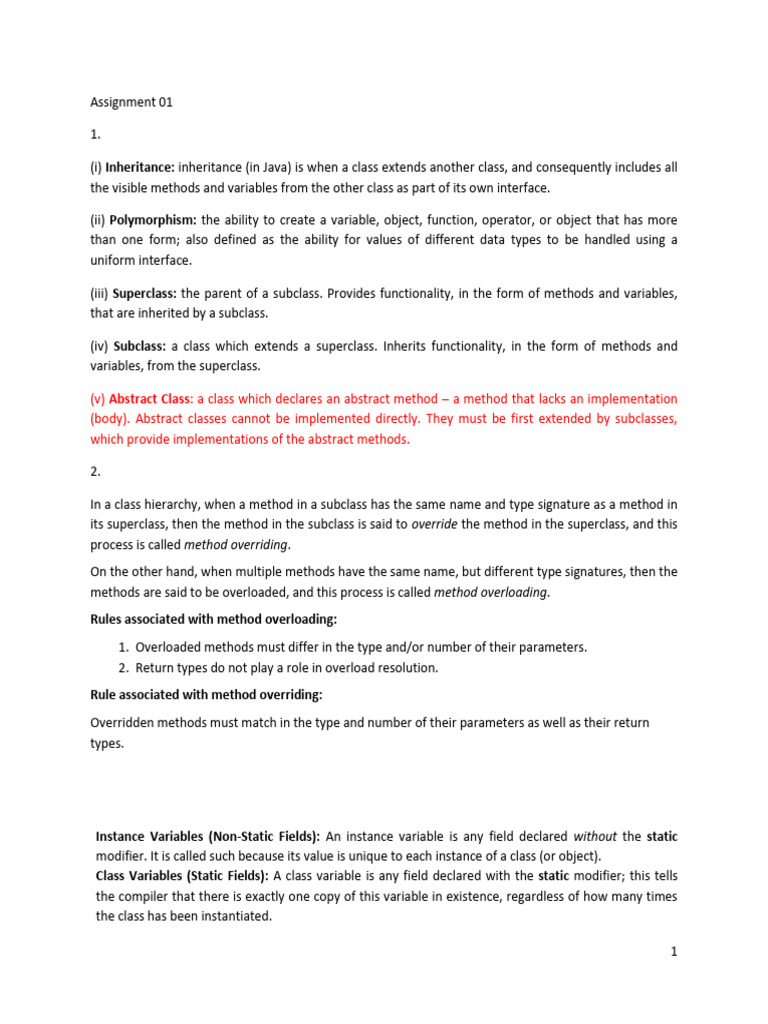 Answers Assignment B21 43 | PDF | Method (Computer Programming) | Inheritance (Object Oriented ...