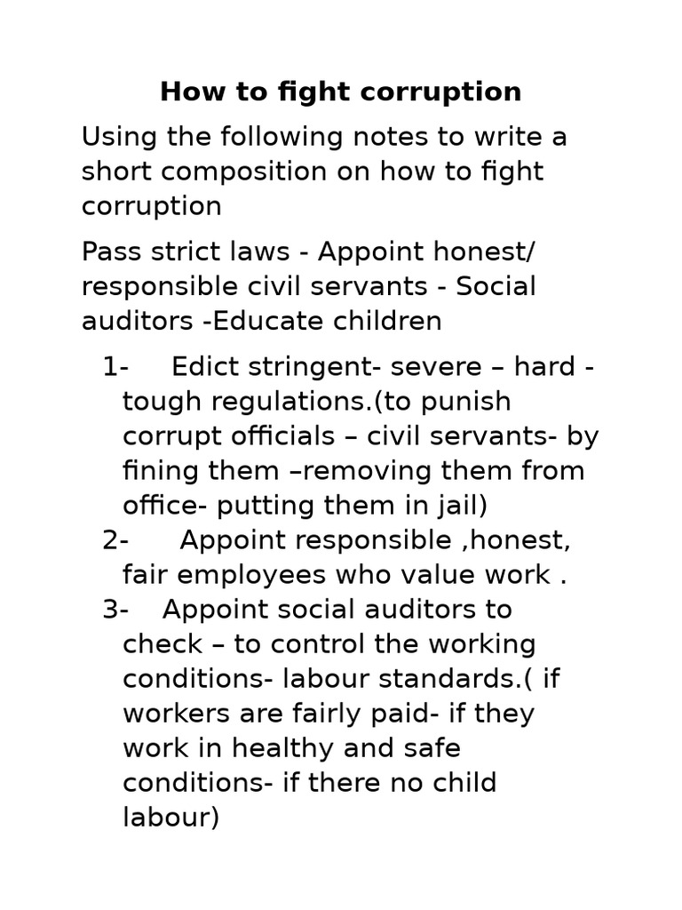 How To Fight Corruption | PDF