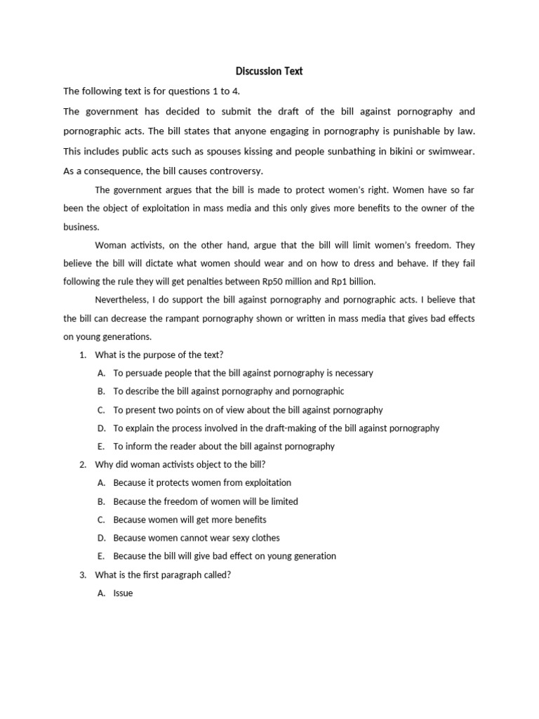 Soal Discussion Text - Compress | PDF | Birth Control | Hijab