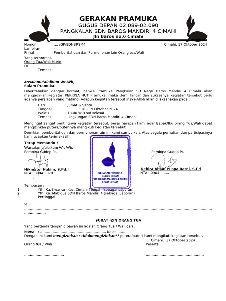 Surat Ijin Perjusa | PDF