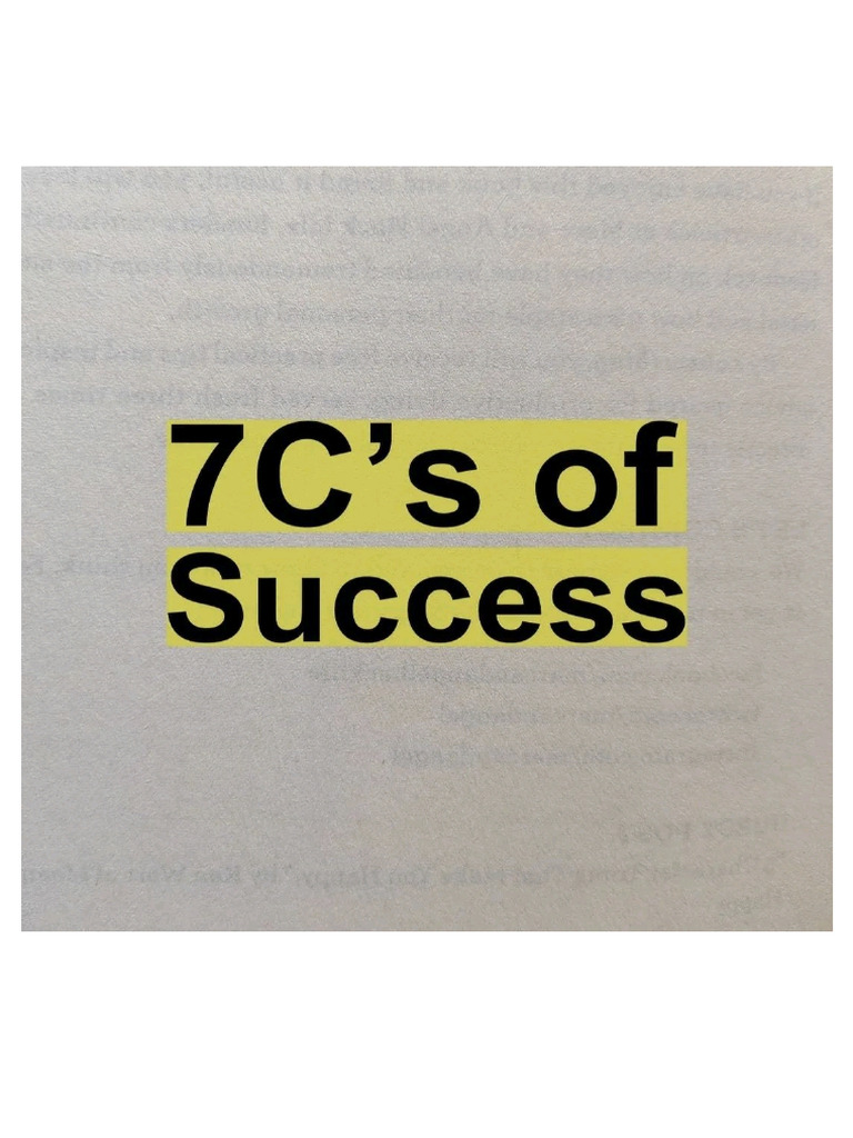 7 C's For Success | PDF