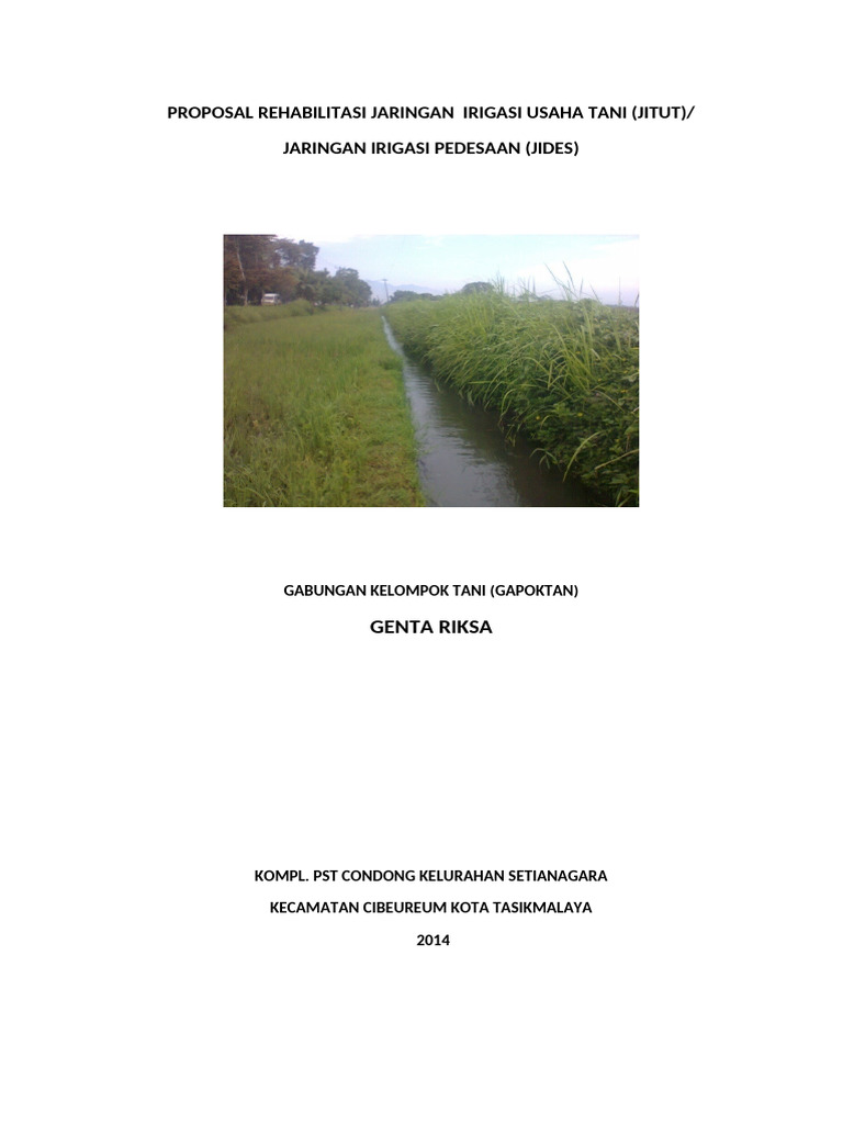 Proposal Rehabilitasi Jaringan Irigasi Usaha Tani | PDF