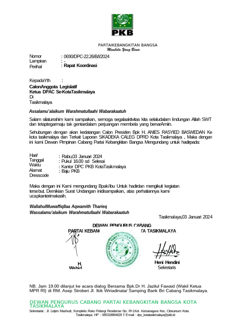 Undangan Rakor | PDF