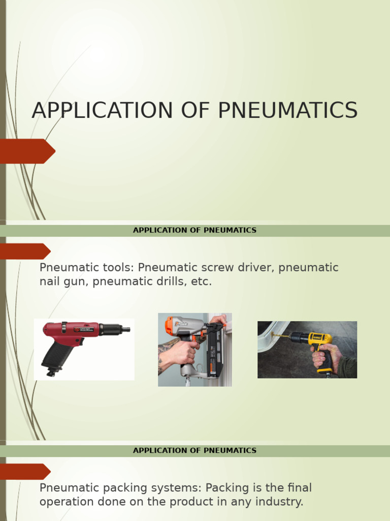 Application of Pneumatics and Characteristics of Air | PDF