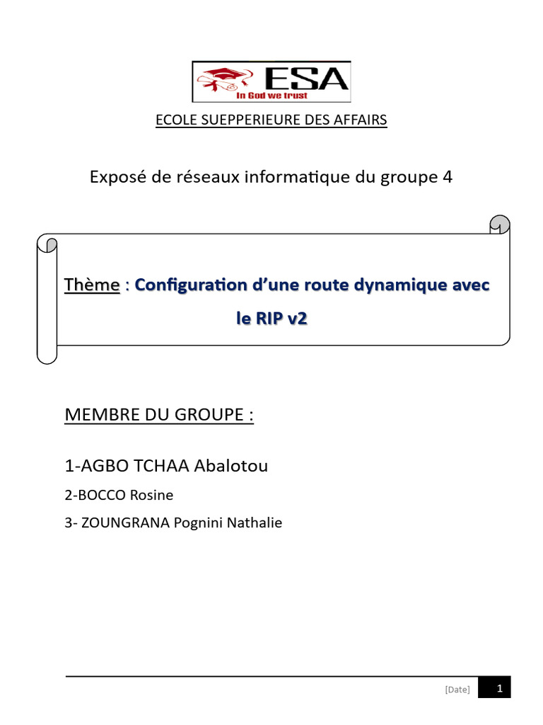 Configuration du RIP v2 en réseau IP | PDF