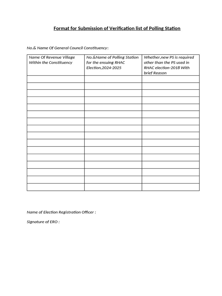 Polling Station Verification Submission Format | PDF