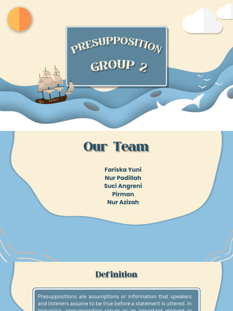 Presupposition Group 2 - Compressed | PDF | Cognitive Science | Linguistics