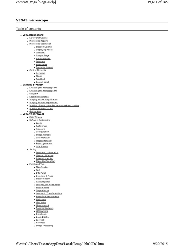 Tescan Vega3 Sem Manual | PDF | Scanning Electron Microscope | Aperture