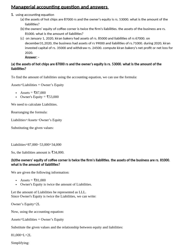 Accounting Equation Applications | PDF | Equity (Finance) | Debits And ...