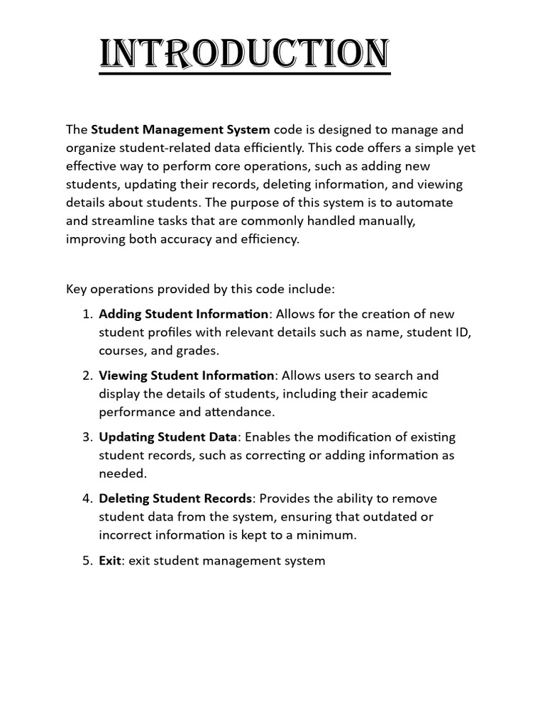 Student Management System | PDF
