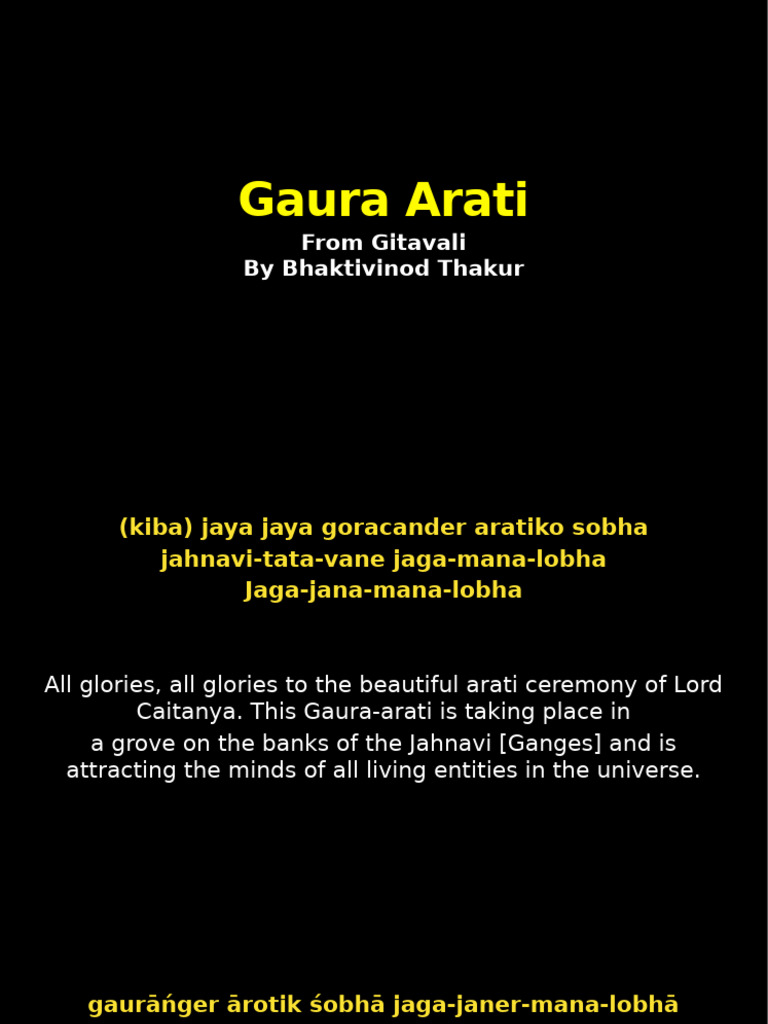 Gaura Arati Slides | PDF