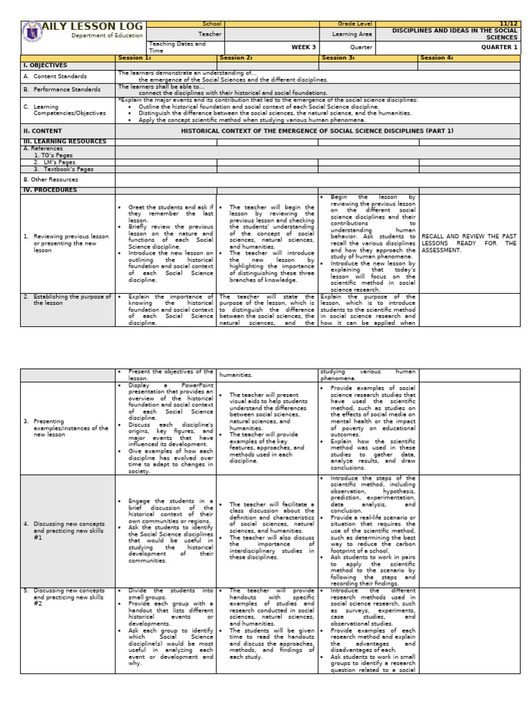 DISS Q1 WEEK3 | PDF | Science | Social Sciences
