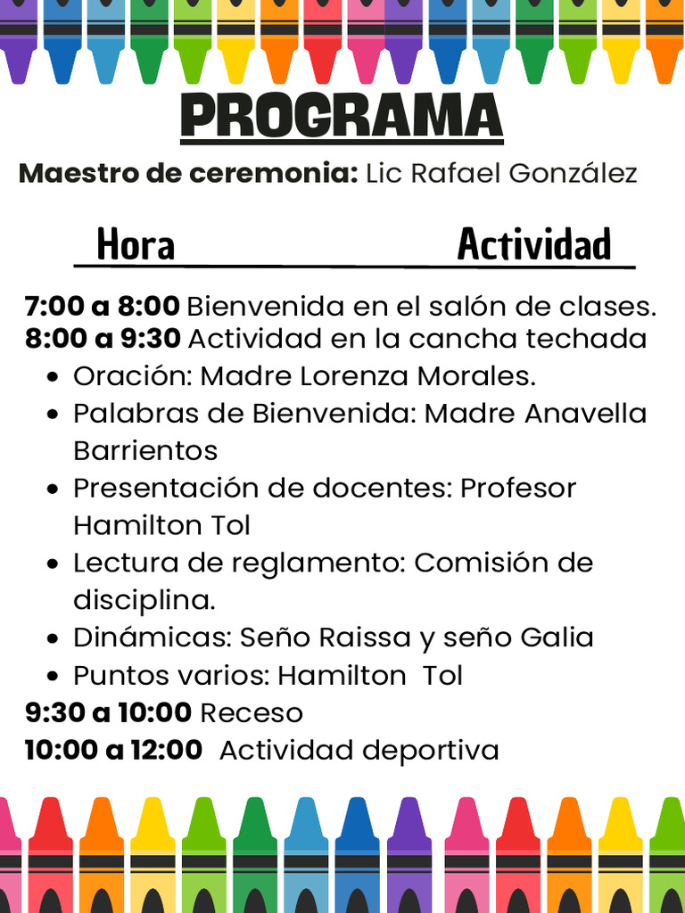 Programa de Inicio de Clases (1) | PDF