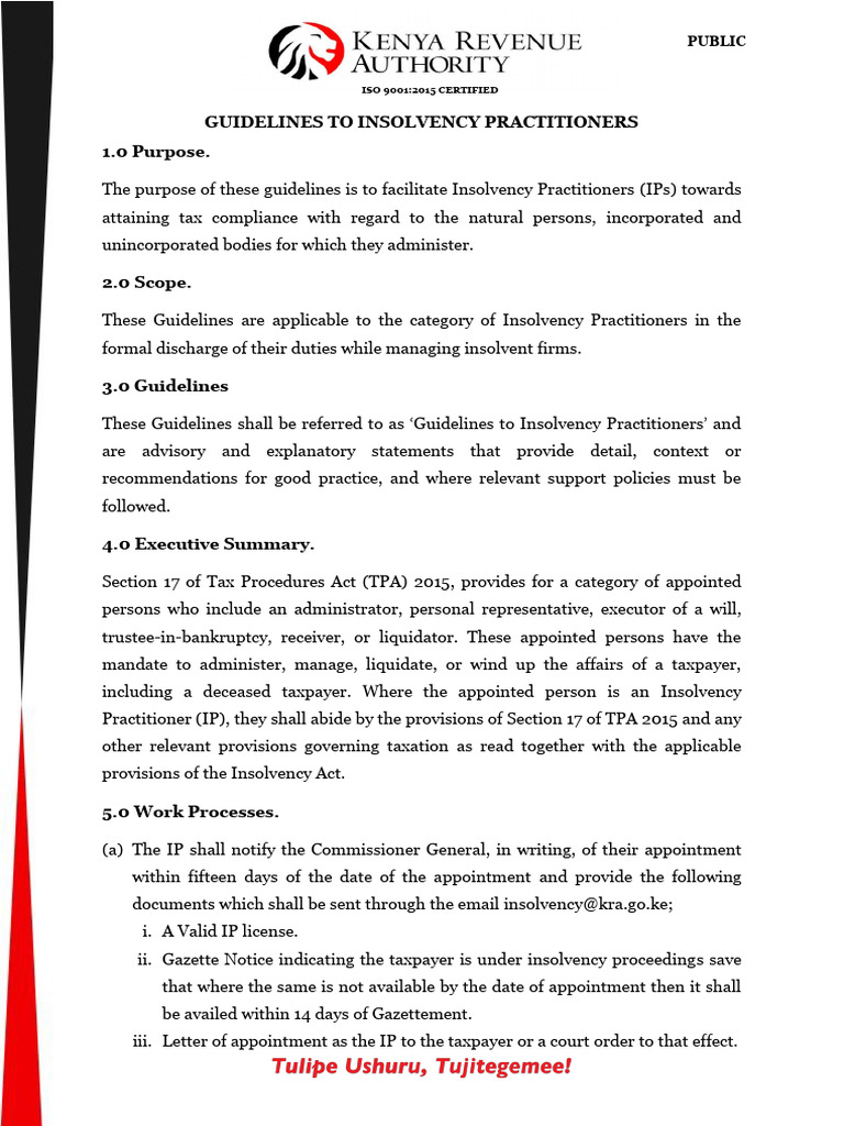 Taxpayer Guidelines To Insolvency Practitioners | PDF | Taxes | Insolvency