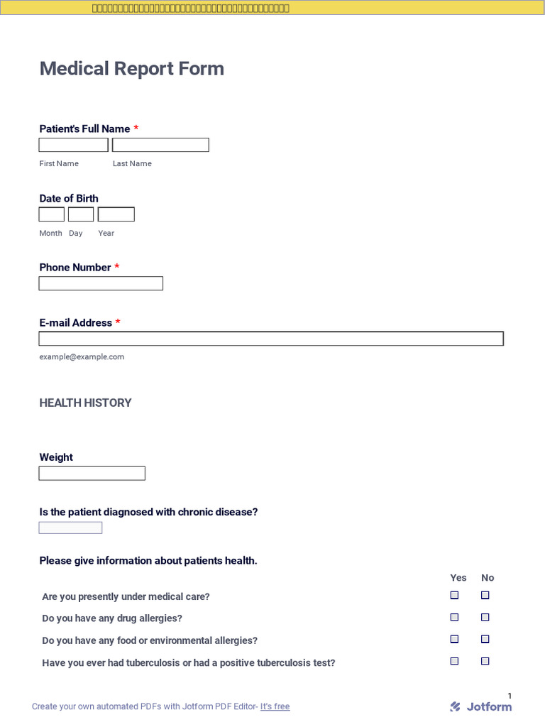 Medical Report Form | PDF