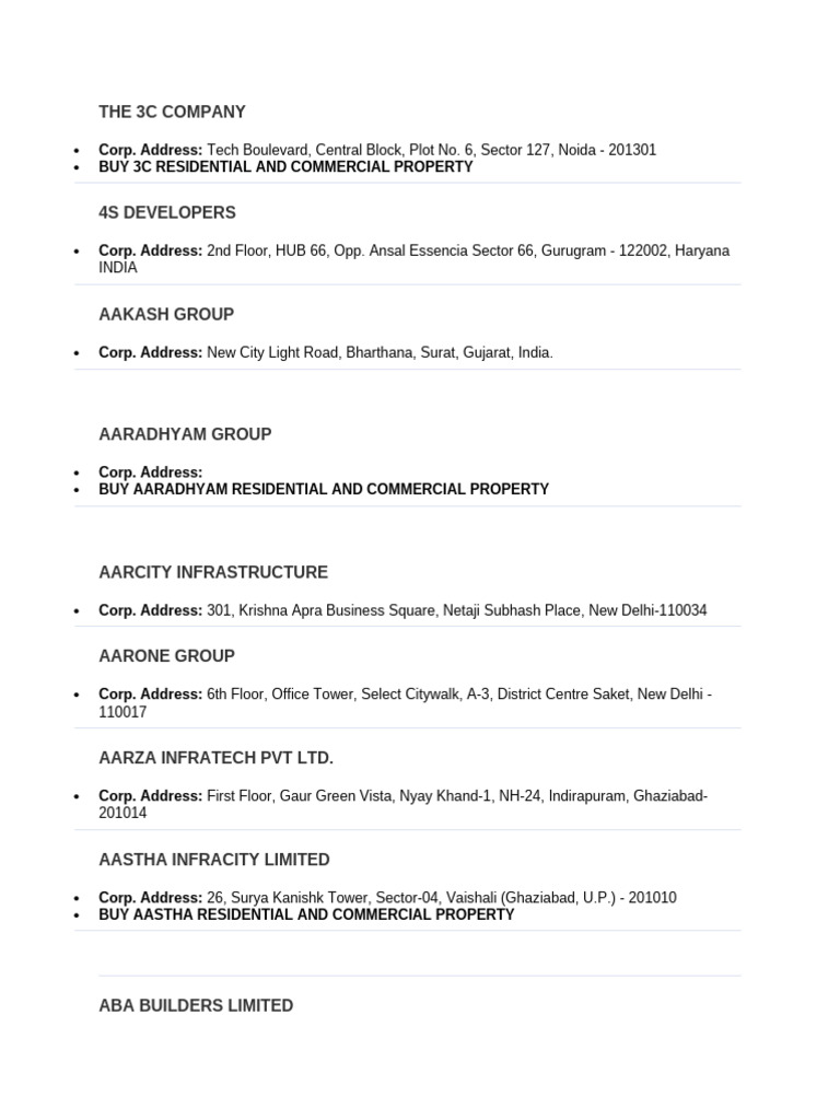 A BUILDER LIST | PDF