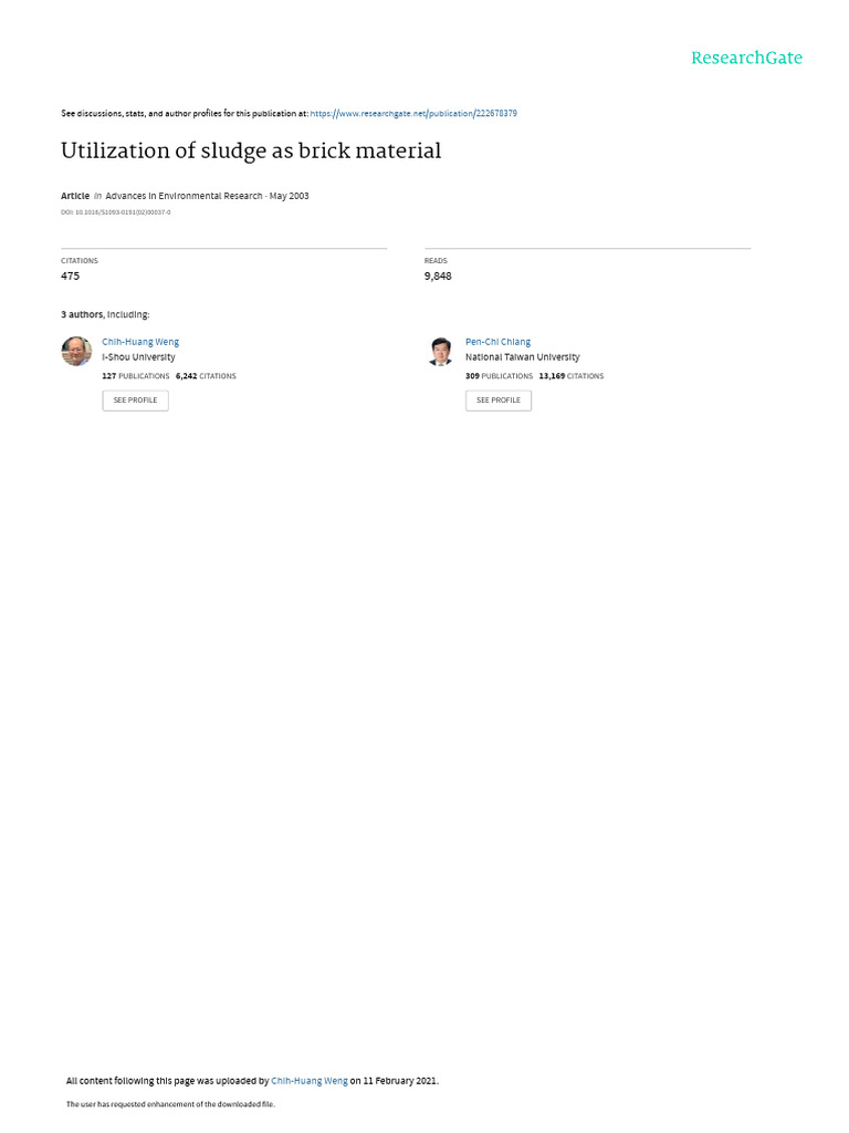 Sludge-Brick Utilization Study | PDF | Brick | Combustion