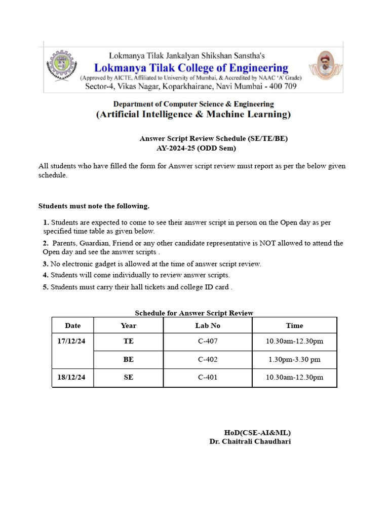 Answer Script Review-Student TT (1) | PDF