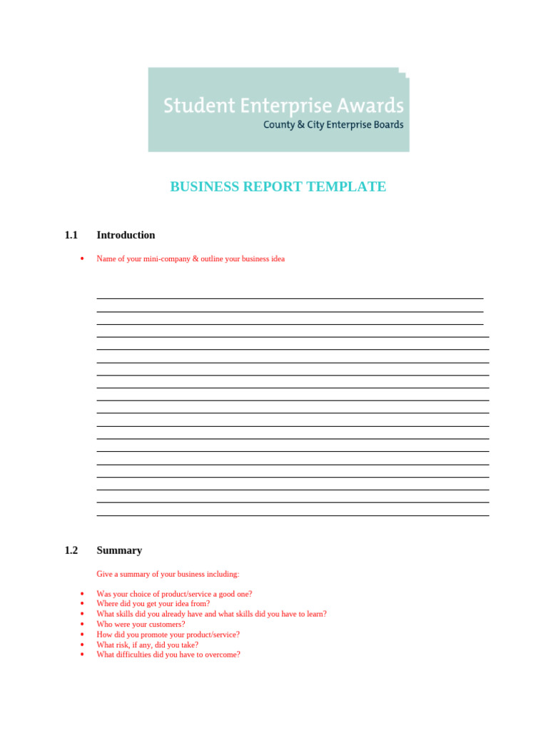Business Report Template 02 | PDF | Marketing | Economics
