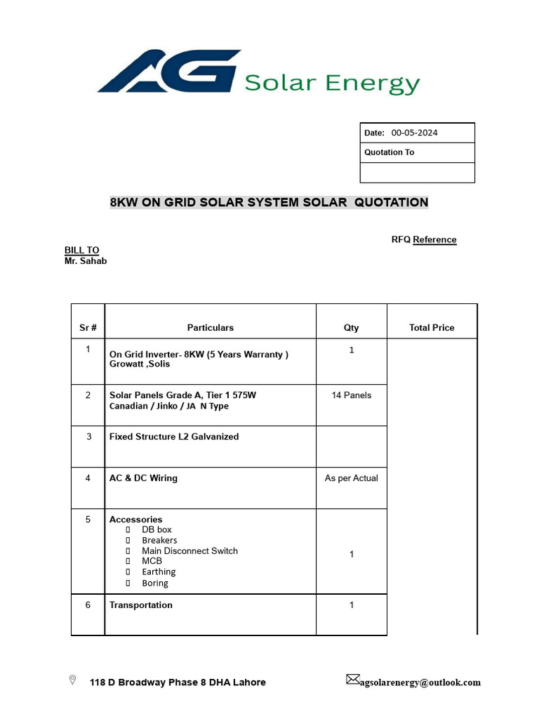 8KW On Grid Solar System Installment Plan May Offer | PDF | Solar Power ...