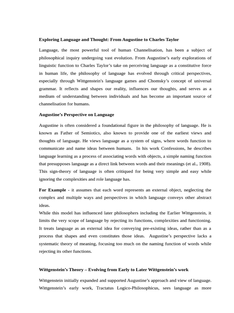 Exploring Language and Thought Philosophy | PDF | Semantics ...