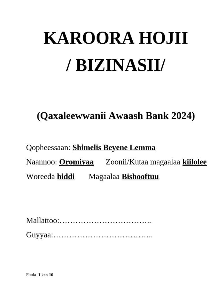 Karoora Hojii | PDF