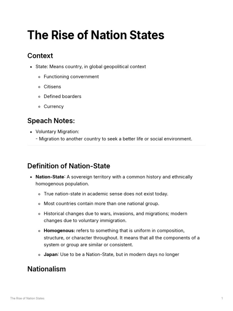 Rise of Nation States | PDF | Nation State | Nationalism