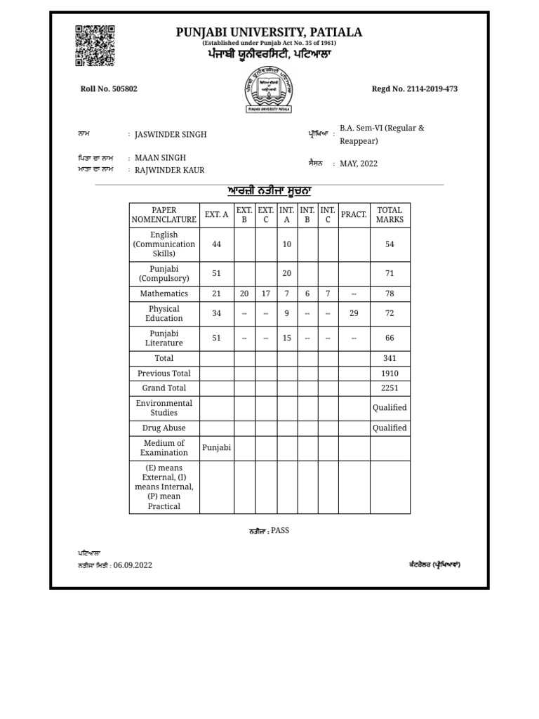 Punjabi University, Patiala | PDF