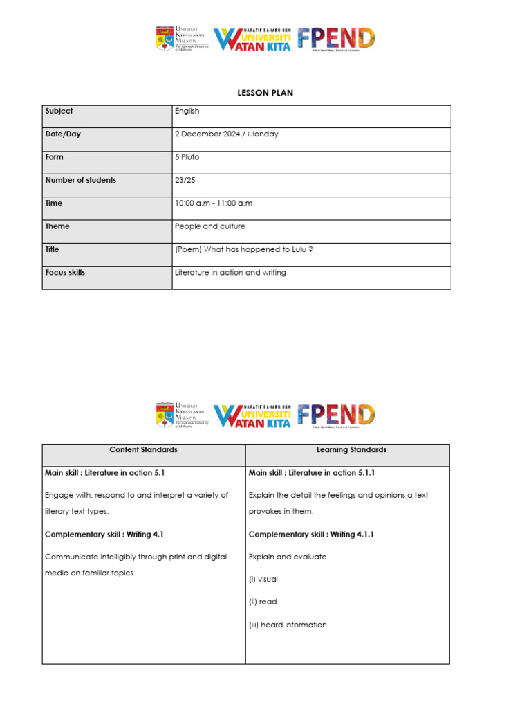 GGGV1063 Group Lesson Plan | PDF | Lesson Plan | Teachers