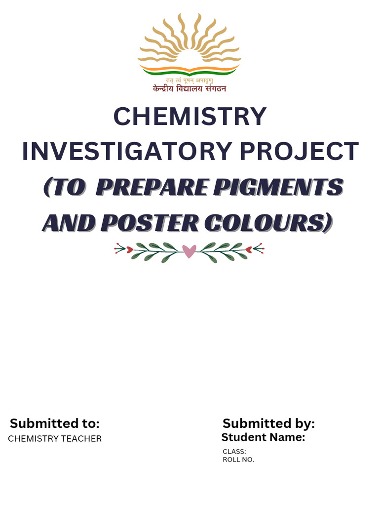 Chemistry Investigatory Project Preparation of Paint Pigments | PDF ...