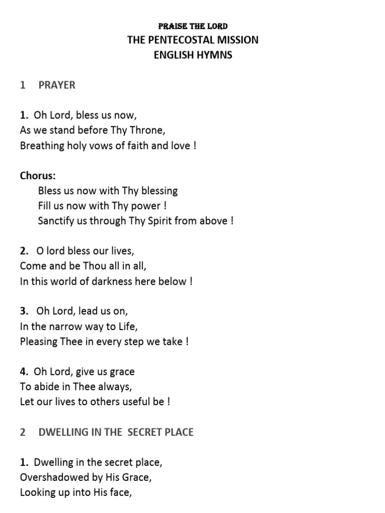 Pentecostal Hymns for Worship and Praise | PDF | Glory (Religion) | Jesus