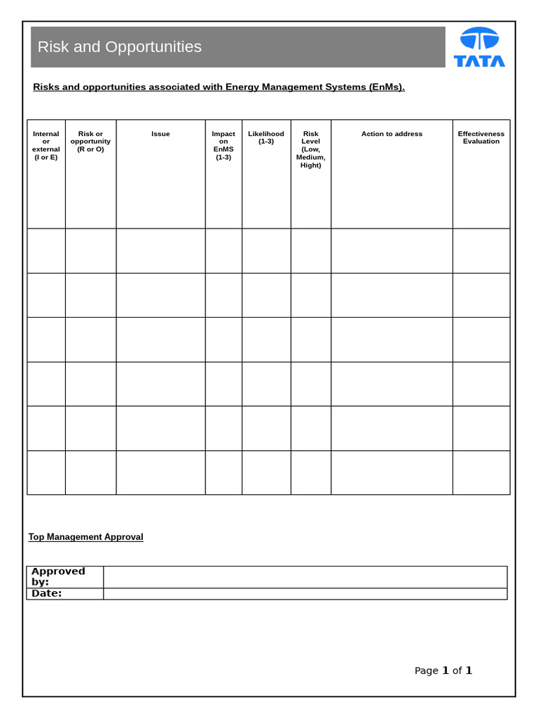 Risk and Opportunities | PDF
