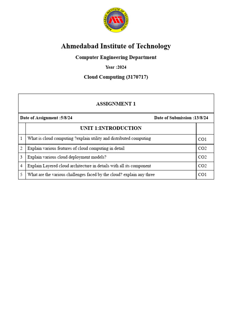 CC Assignment 1 | PDF