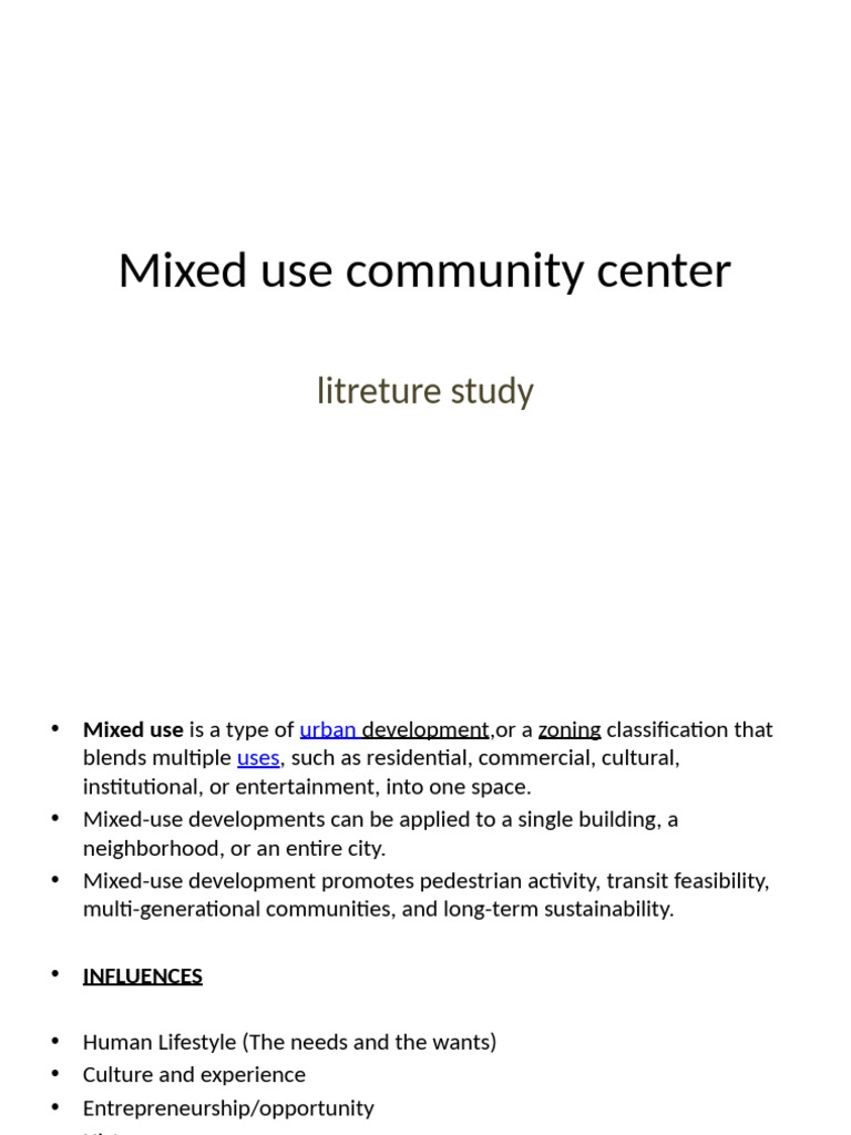 Mixed Use Community Center | PDF | Mixed Use Development | Zoning
