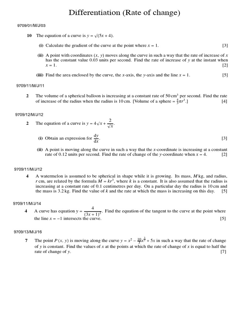 Differentiation Qp | PDF | Sphere | Elementary Mathematics